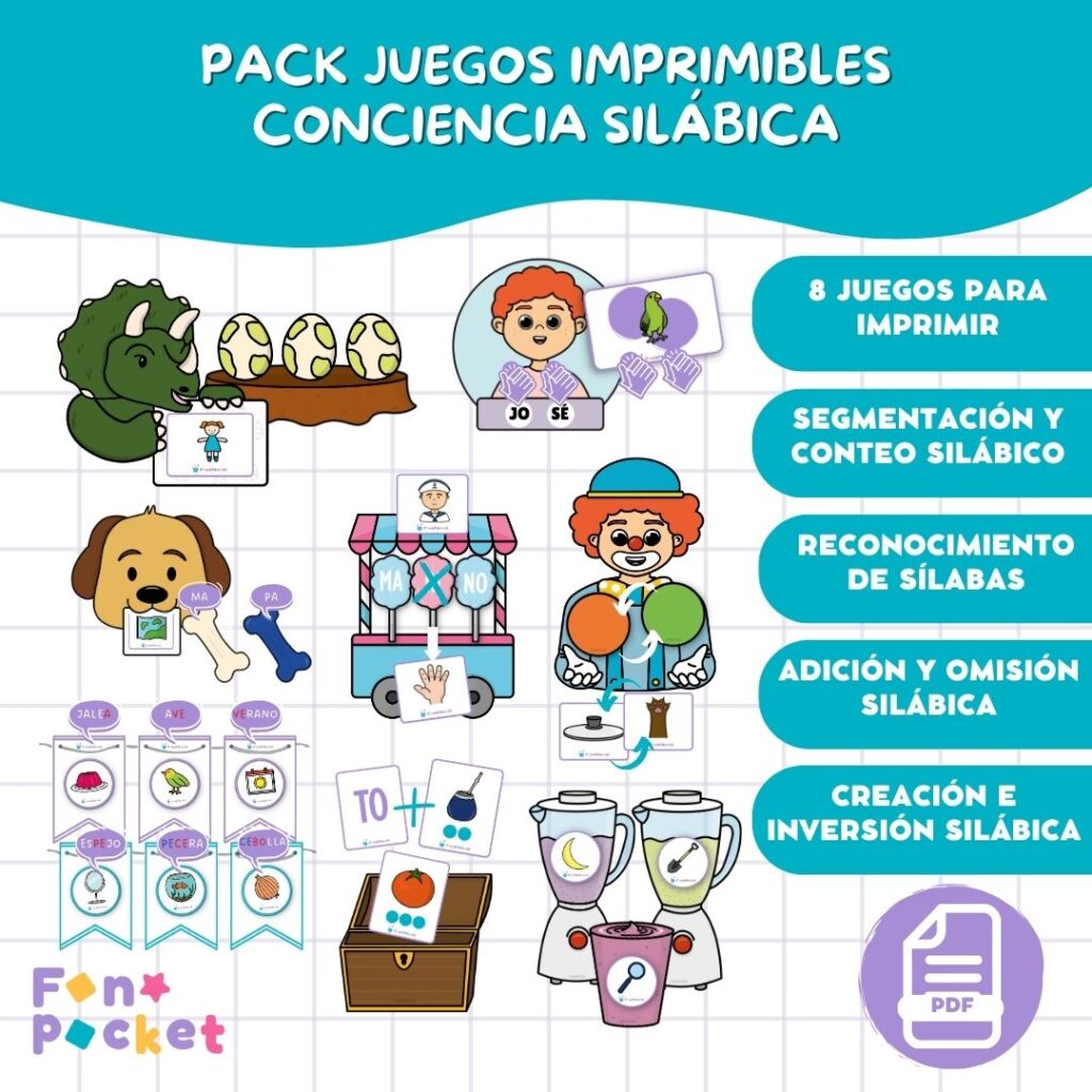 Pack juegos conciencia fonológica silábica - Fonopocket
