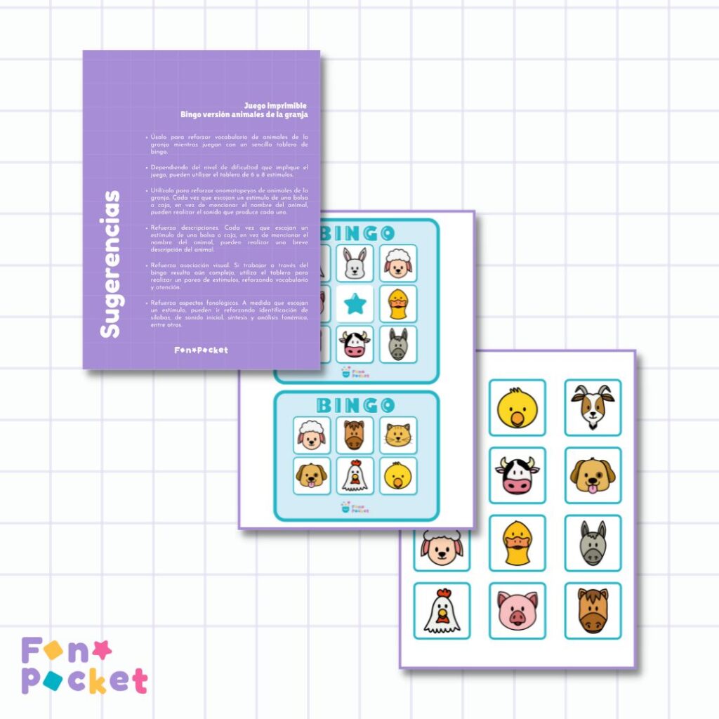 Bingo Animales de la granja - Fonopocket