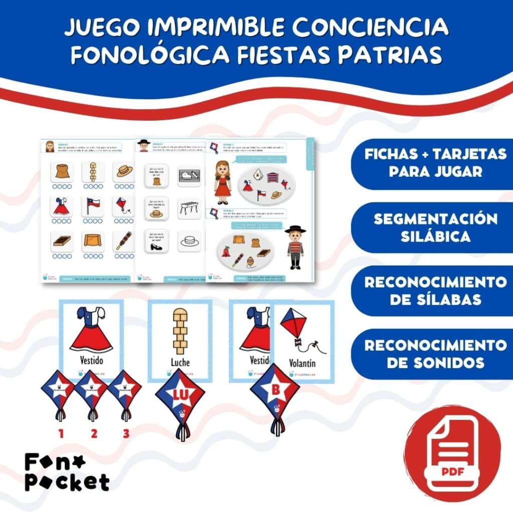 Juego Conciencia fonológica Edición Fiestas patrias - Fonopocket