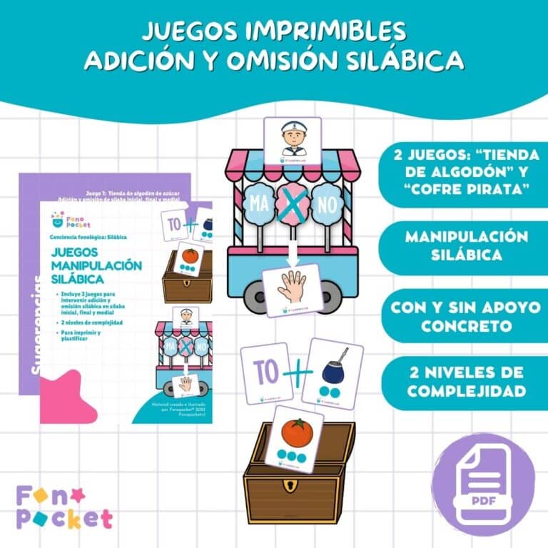 Juegos adición y omisión silábica - Fonopocket