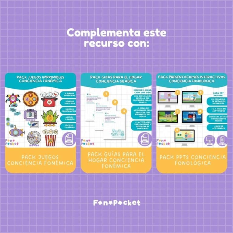 Pack juegos conciencia fonológica silábica - Fonopocket
