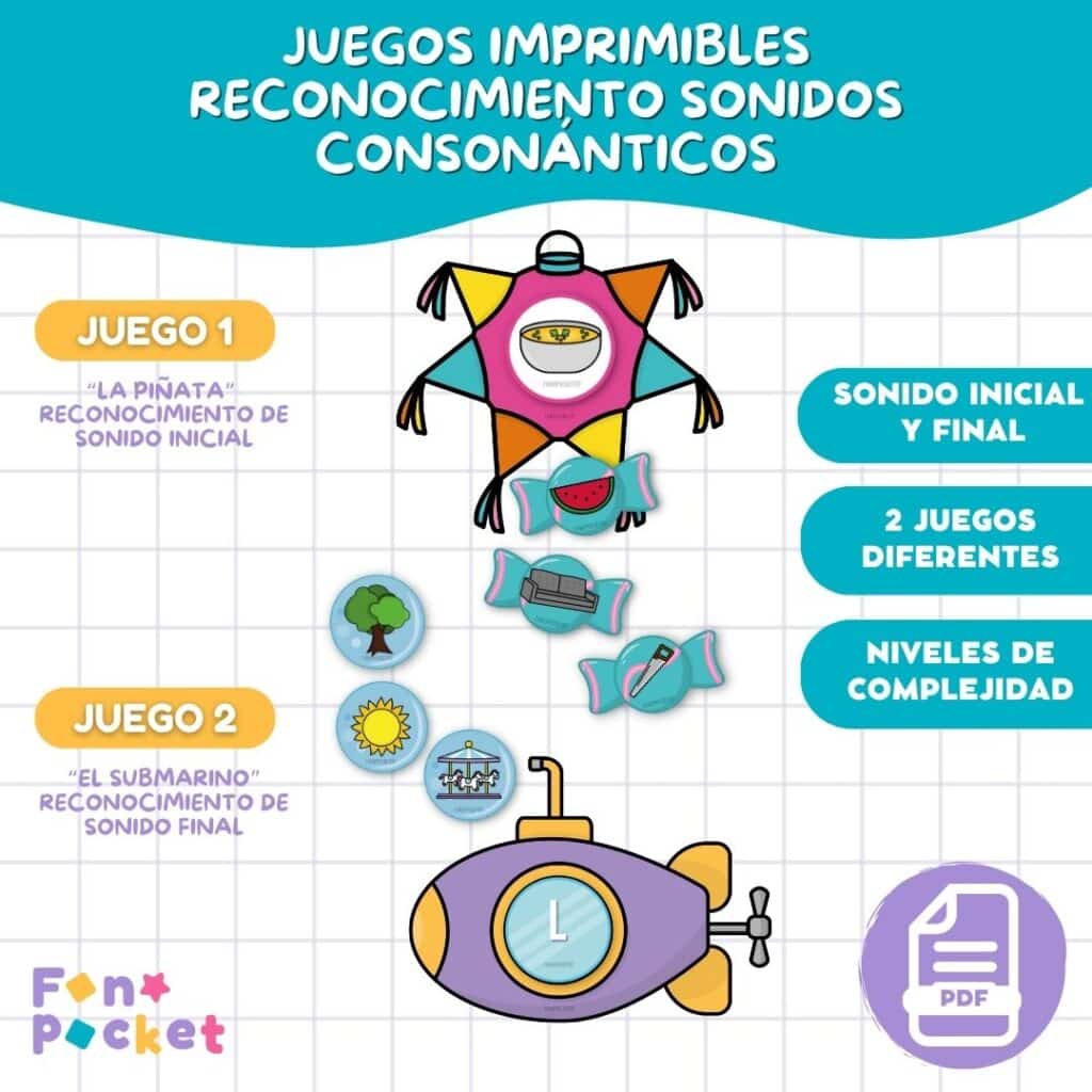 Juegos Reconocimiento de sonidos consonánticos - Fonopocket