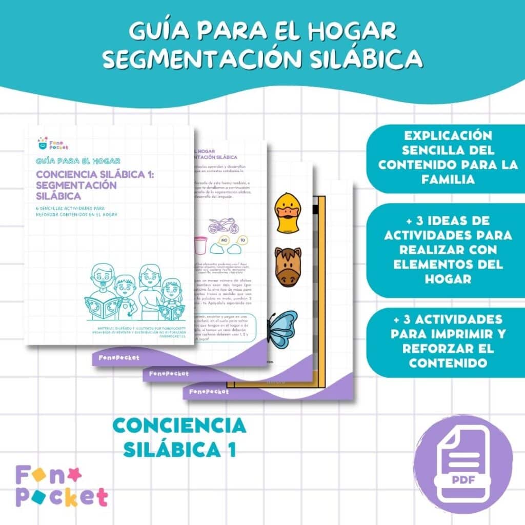 Guía para el hogar conciencia silábica 1: Segmentación silábica ...