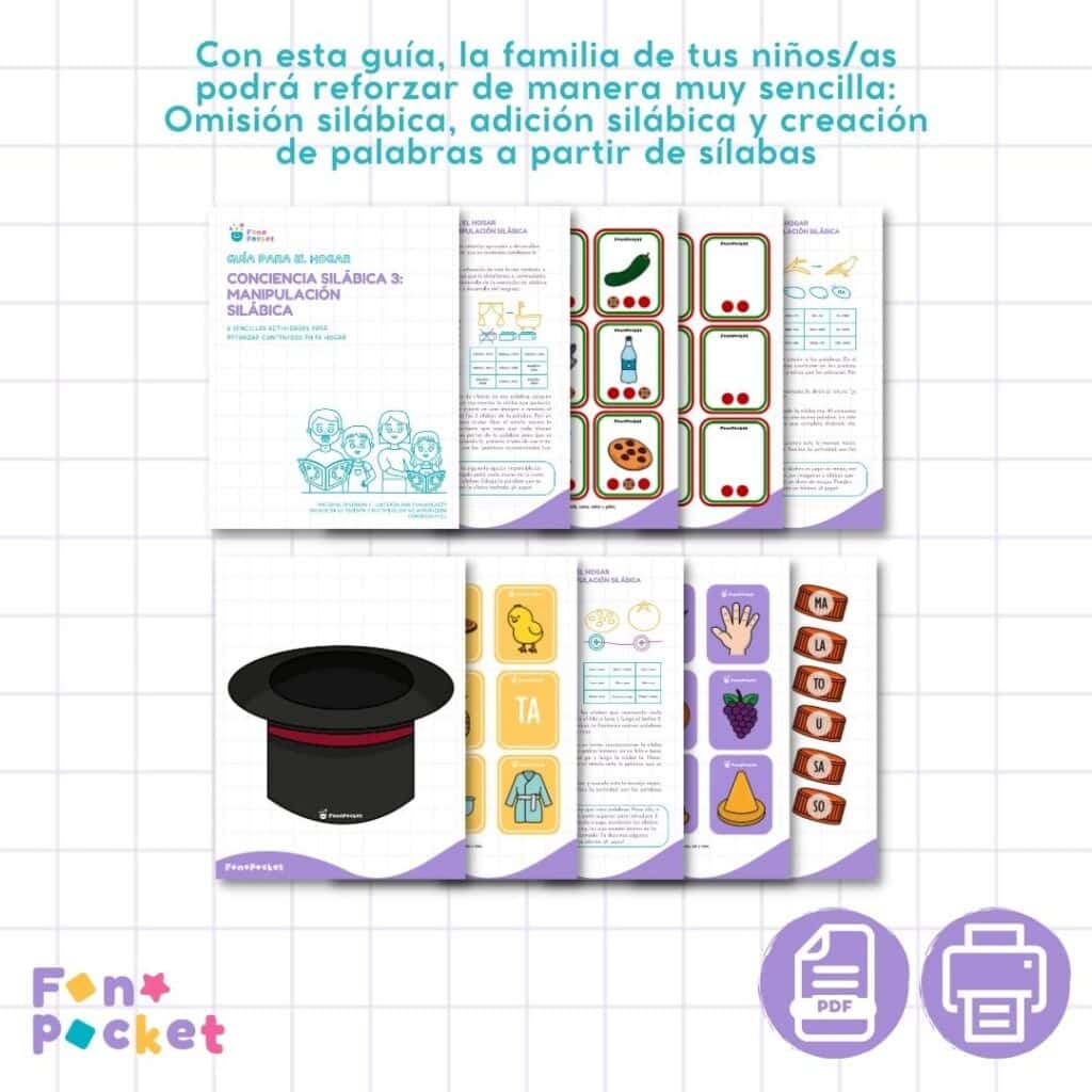 Guía para el hogar conciencia silábica 3: Manipulación silábica ...