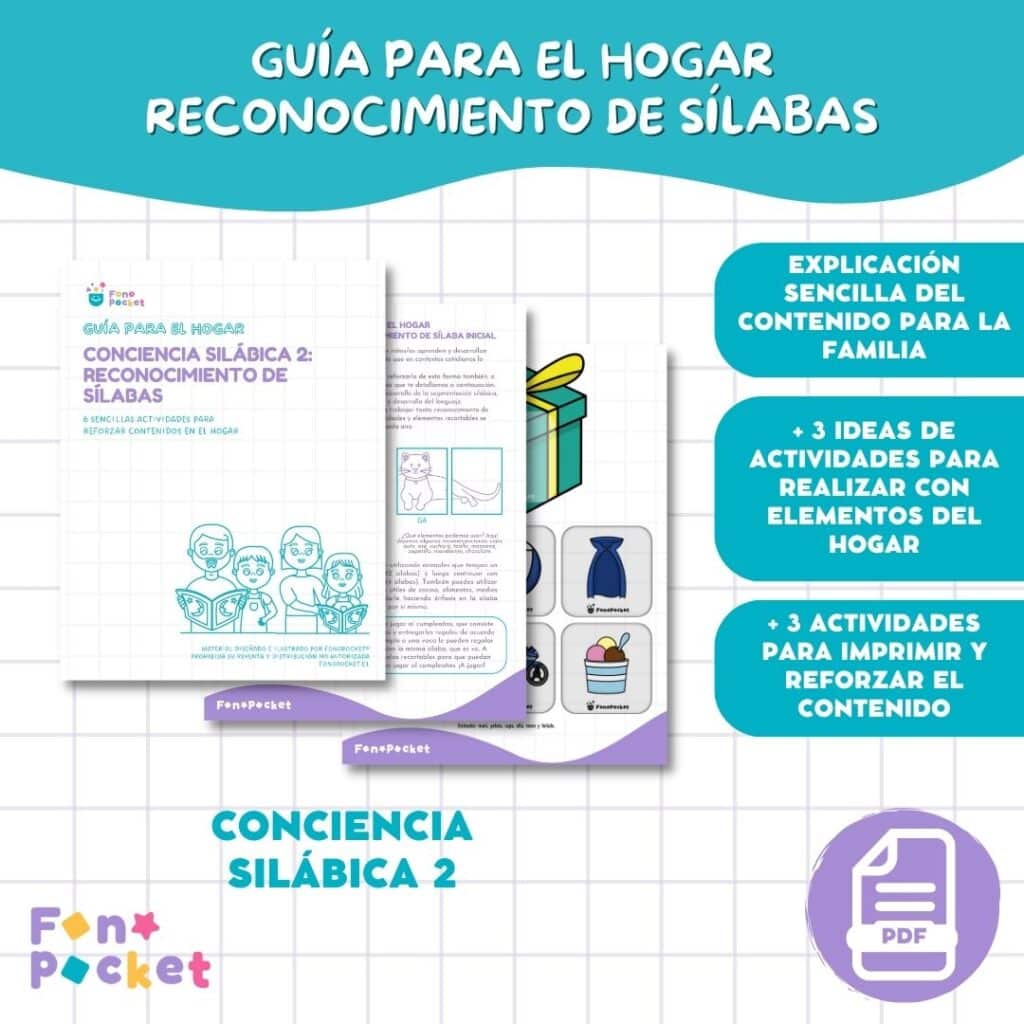 Guía para el hogar conciencia silábica 2: Reconocimiento de sílabas ...