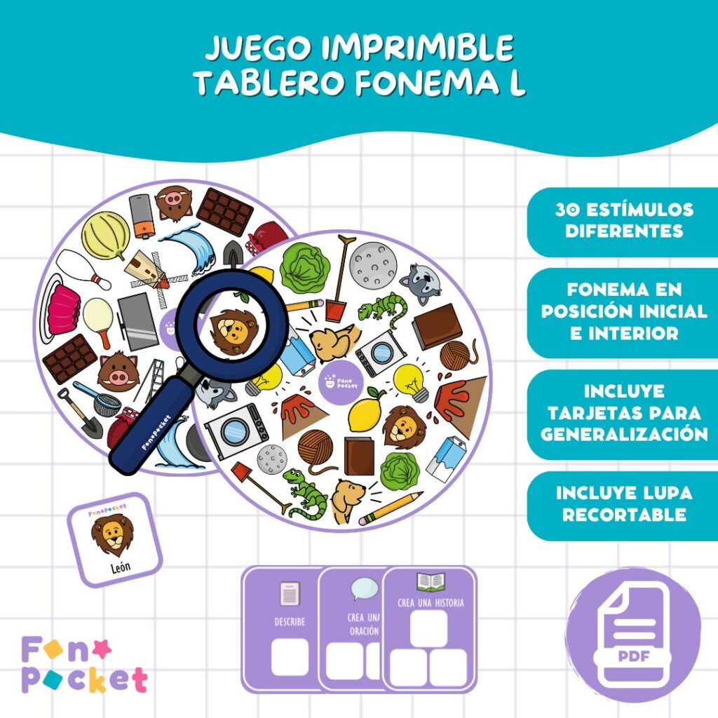 Juego tablero fonema /l/ - Fonopocket