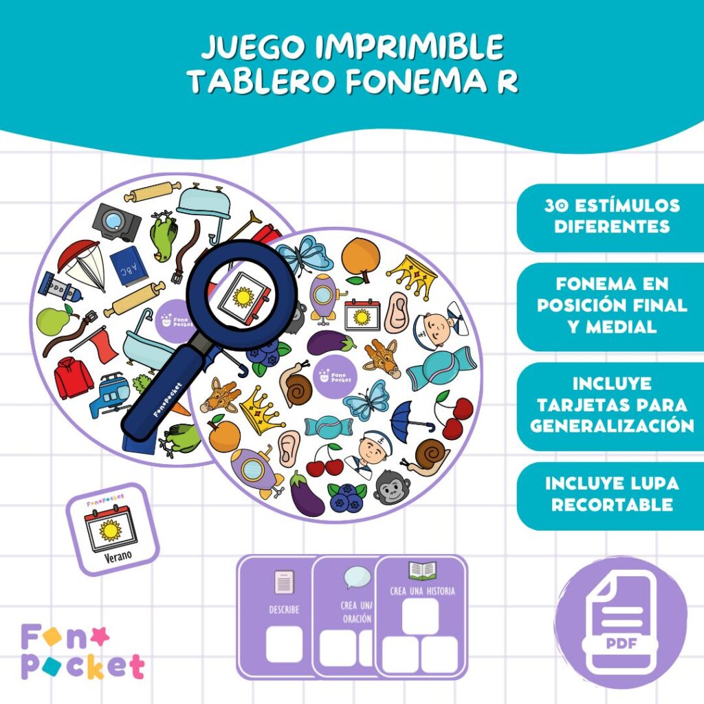 Juego tablero fonema /r/ - Fonopocket