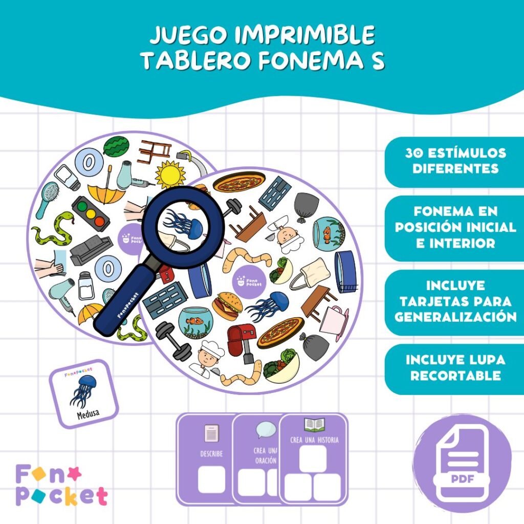 Juego tablero fonema /s/ - Fonopocket