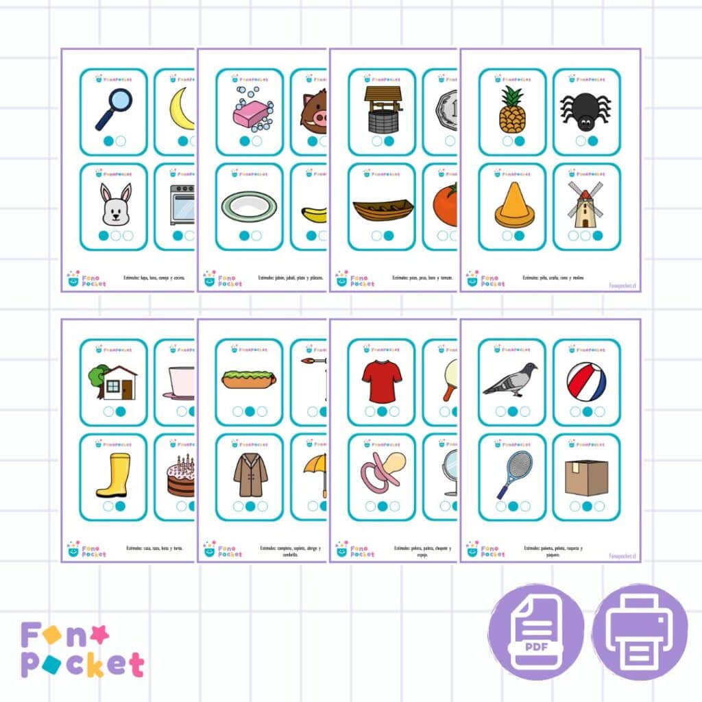 Juego memorice reconocimiento de sílabas - Fonopocket