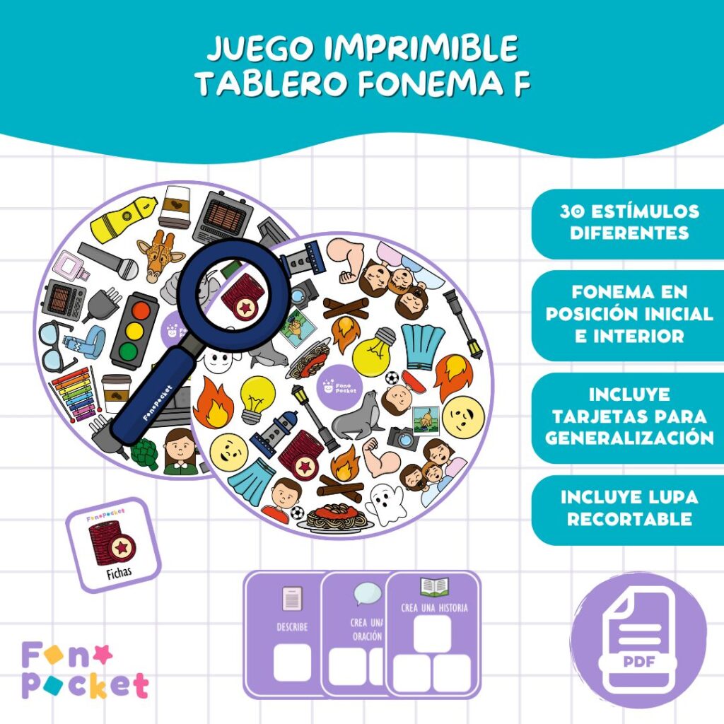Juego tablero fonema /f/ - Fonopocket