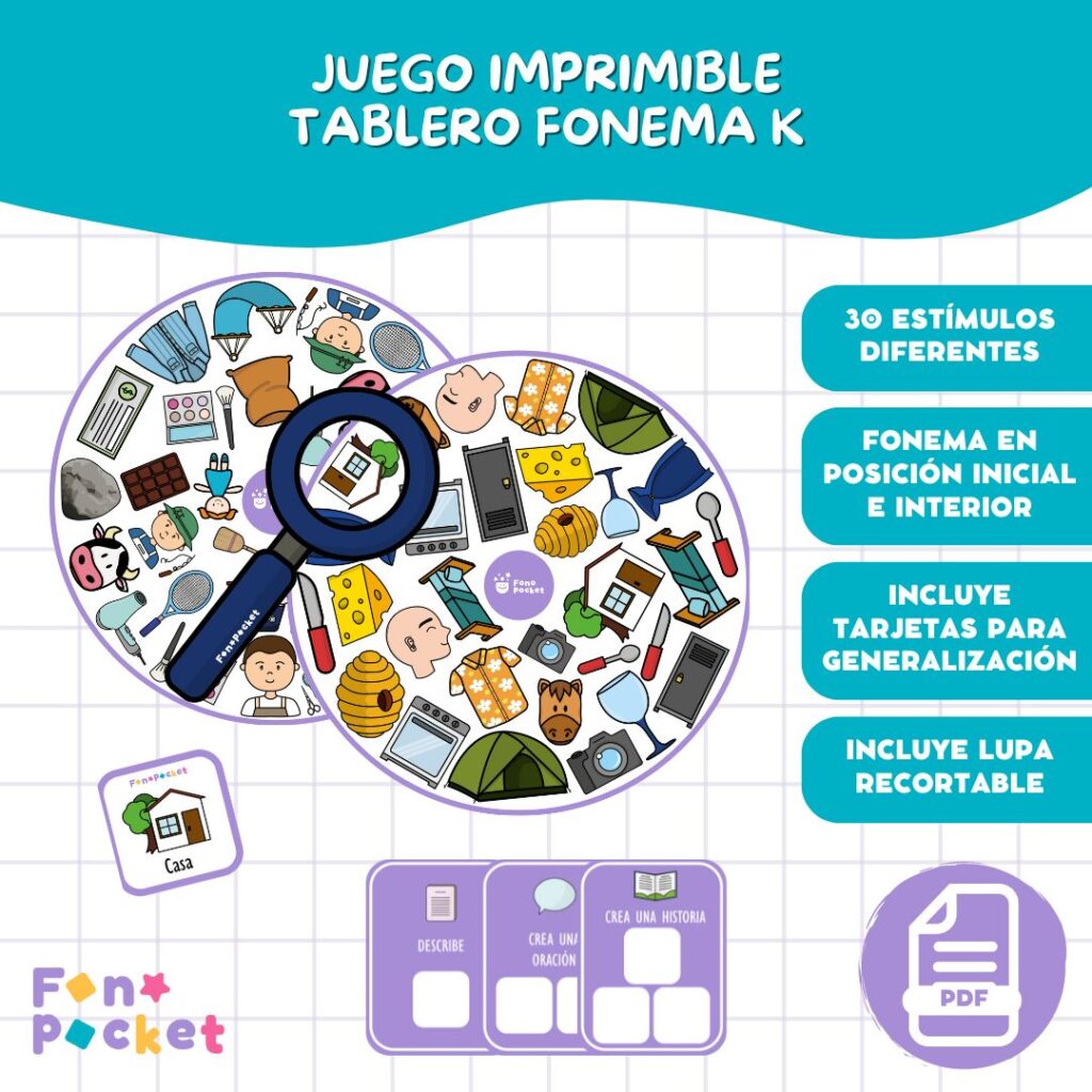 Juego tablero fonema /k/ - Fonopocket