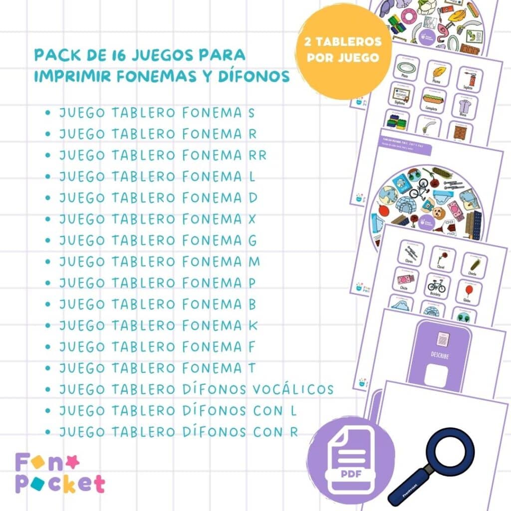 Pack juegos fonemas y dífonos - Fonopocket