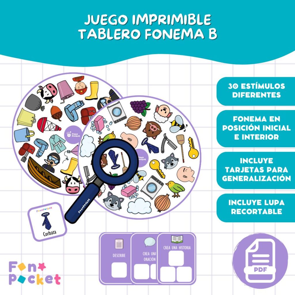 Juego tablero fonema /b/ - Fonopocket