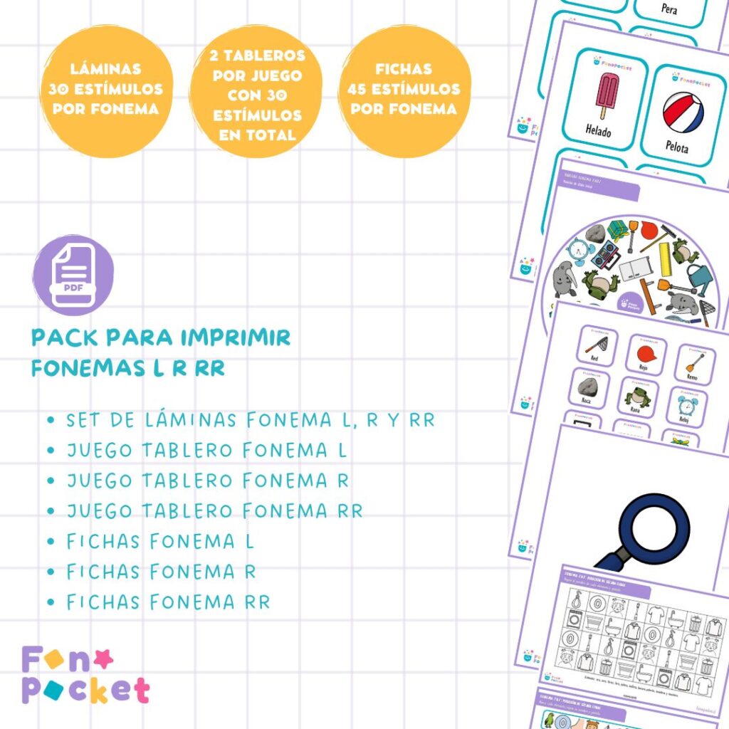 Pack imprimibles Fonemas /l/, /r/ y /rr/ - Fonopocket
