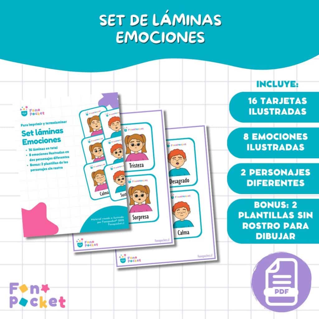 Set de láminas de emociones - Fonopocket