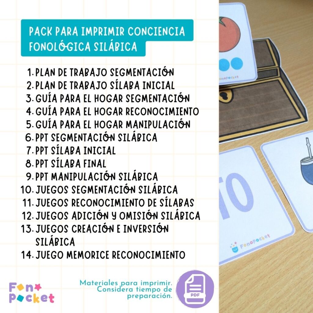 Pack Conciencia fonológica silábica - Fonopocket